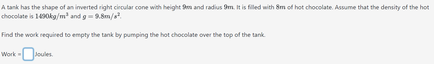 Solved A tank has the shape of an inverted right circular | Chegg.com