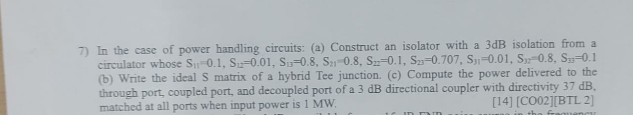 Solved In ﻿the case of ﻿power handling circuits: (a) | Chegg.com