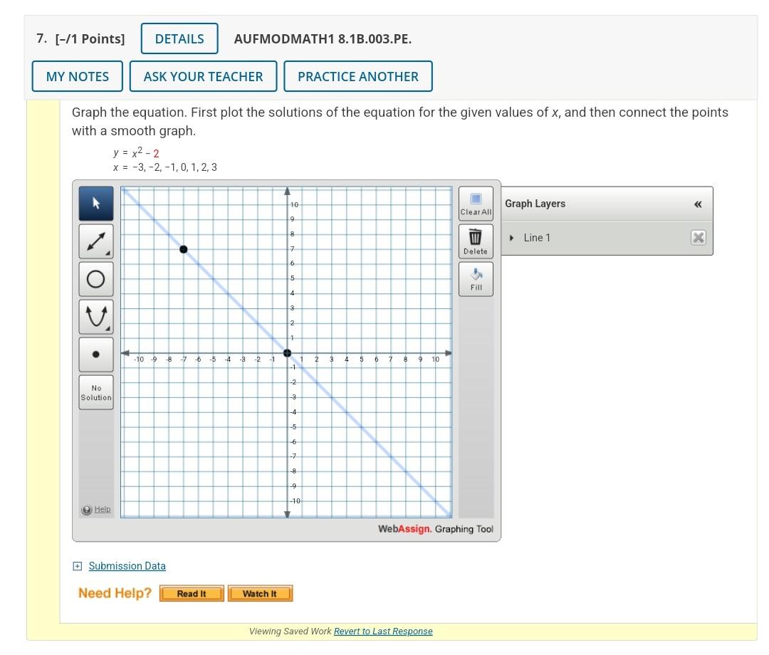 Solved -/1 Points] AUFMODMATH1 8.1B.003.PE. Graph the | Chegg.com