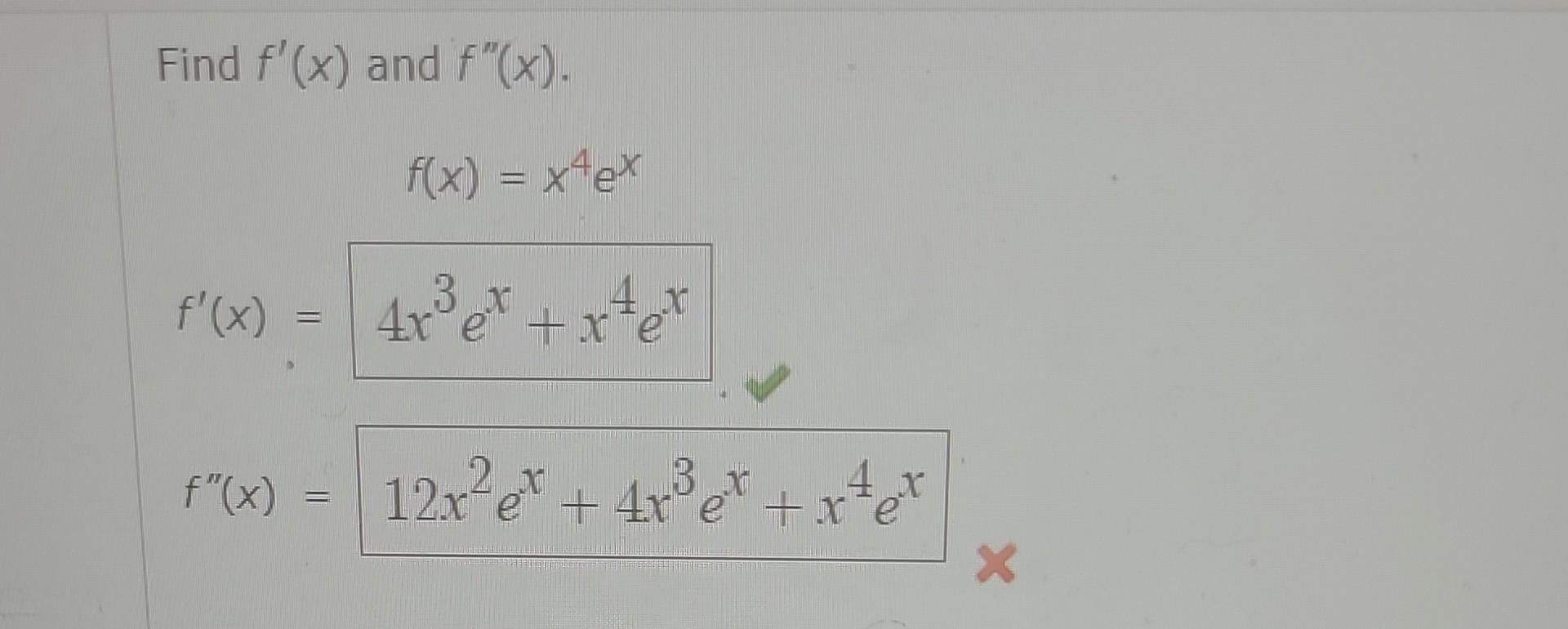 Solved Find f′(x) and f′′(x) | Chegg.com Solved Find f′(x) and f′′(x) | Chegg.com