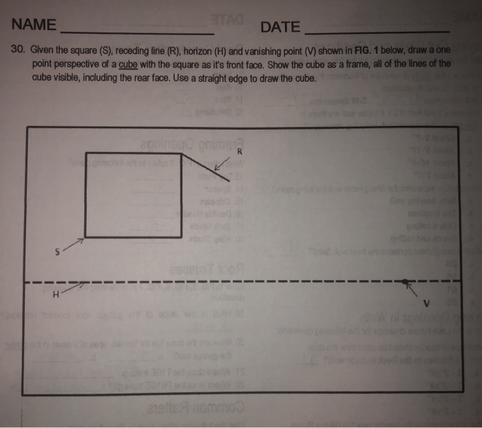 Solved NAME DATE 30. Given the square (S), receding line | Chegg.com