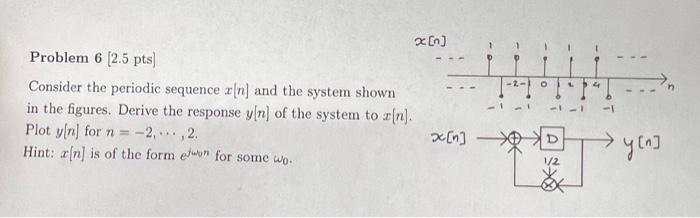 Consider the periodic sequence x[n] and the system | Chegg.com