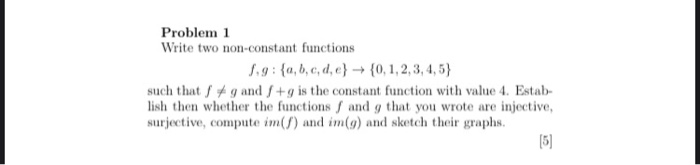 Solved Problem 1 Write two non-constant functions 1.9: | Chegg.com