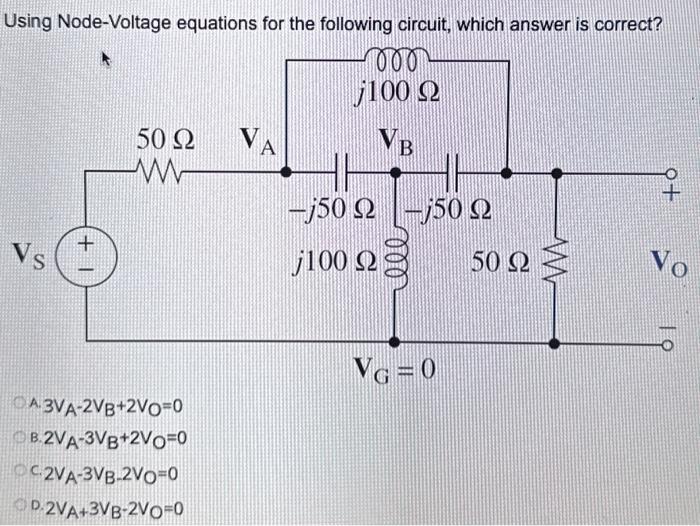 Solved Using Node-Voltage equations for the following | Chegg.com