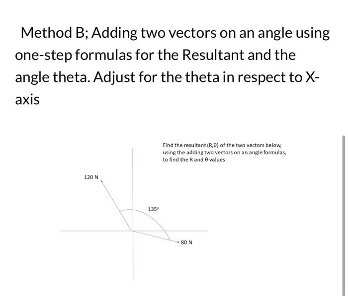 Solved Add the two vectors together to find the Resultant R, | Chegg.com