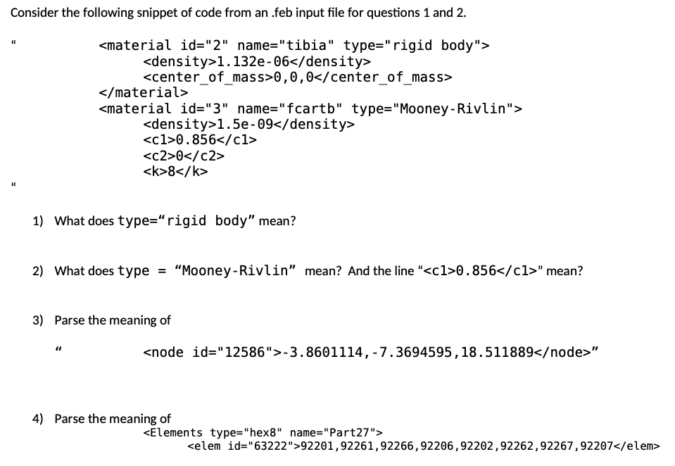 Consider the following snippet of code from an .feb | Chegg.com
