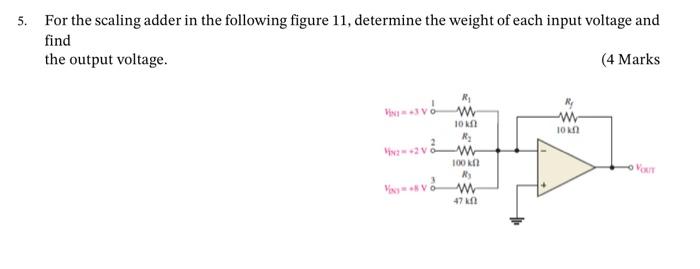 Solved 5. For the scaling adder in the following figure 11, | Chegg.com