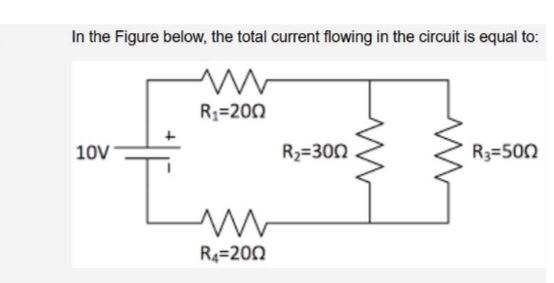 Solved In the Figure below, the total current flowing in the | Chegg.com