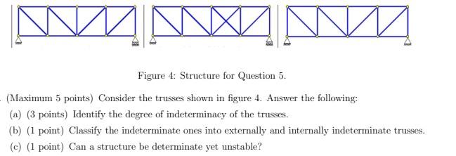 Solved Figure 4: Structure for Question 5 . (Maximum 5 | Chegg.com