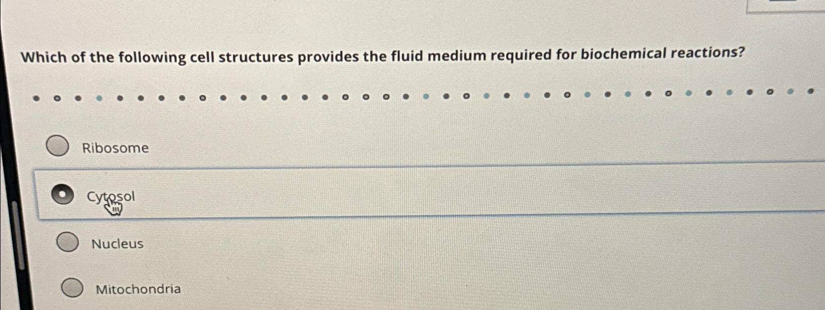 Solved Which of the following cell structures provides the | Chegg.com