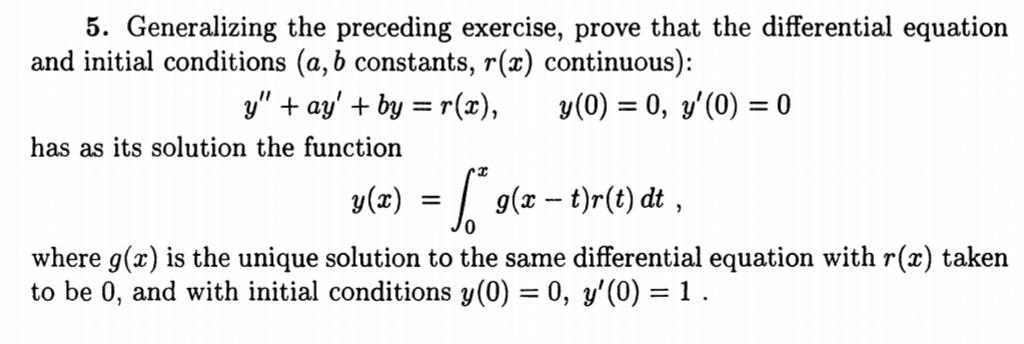 Solved 5. Generalizing the preceding exercise, prove that | Chegg.com
