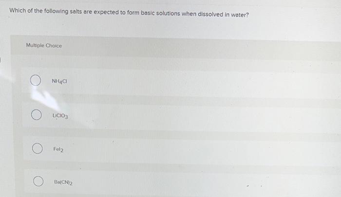 Solved Which of the following salts are expected to form | Chegg.com