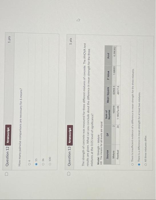 Solved How many pairwise comparisons are necessary for 6 | Chegg.com