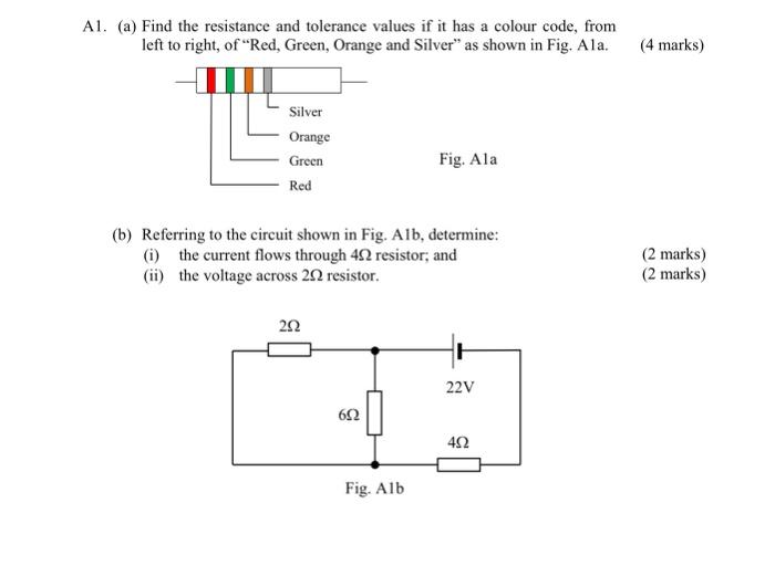 Solved Al. (a) Find the resistance and tolerance values if | Chegg.com