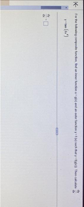 Solved For the following composite function, find an inner | Chegg.com