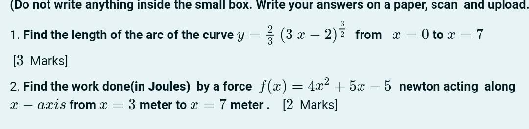 Solved (Do not write anything inside the small box. Write | Chegg.com