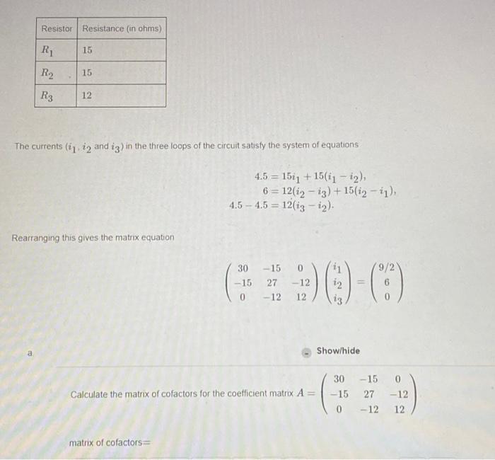 Solved Use the information above to find the inverse matrix | Chegg.com