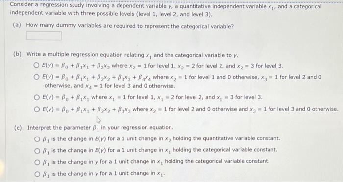 Solved Consider a regression study involving a dependent | Chegg.com