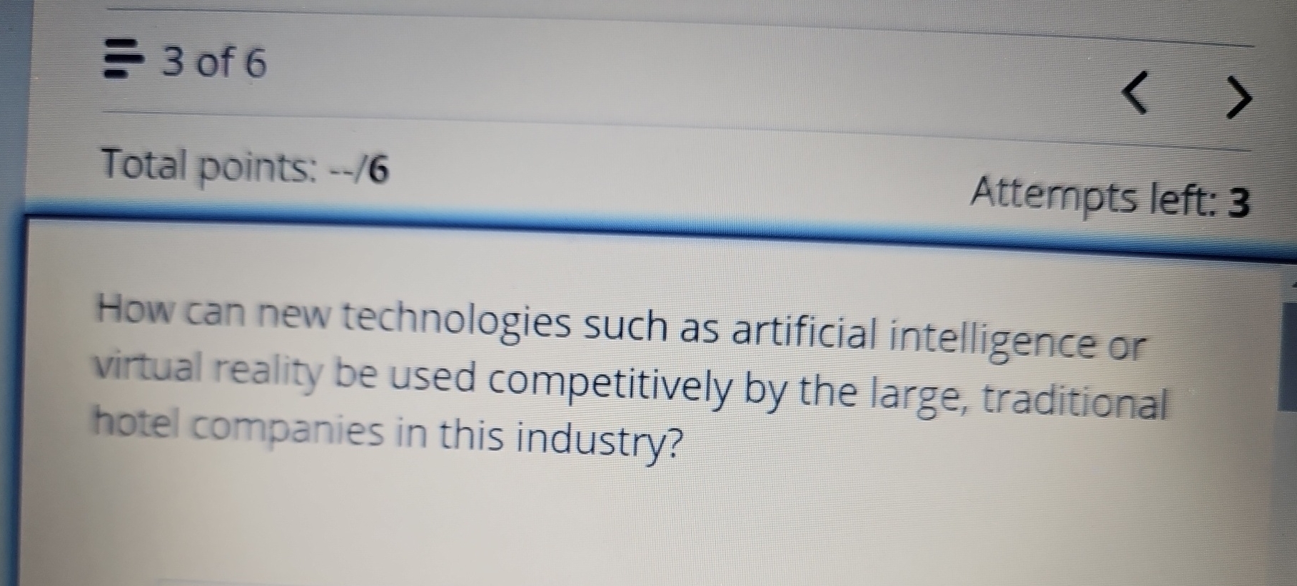 Solved 3 ﻿of 6Total points: --/6Attempts left: 3How can new | Chegg.com