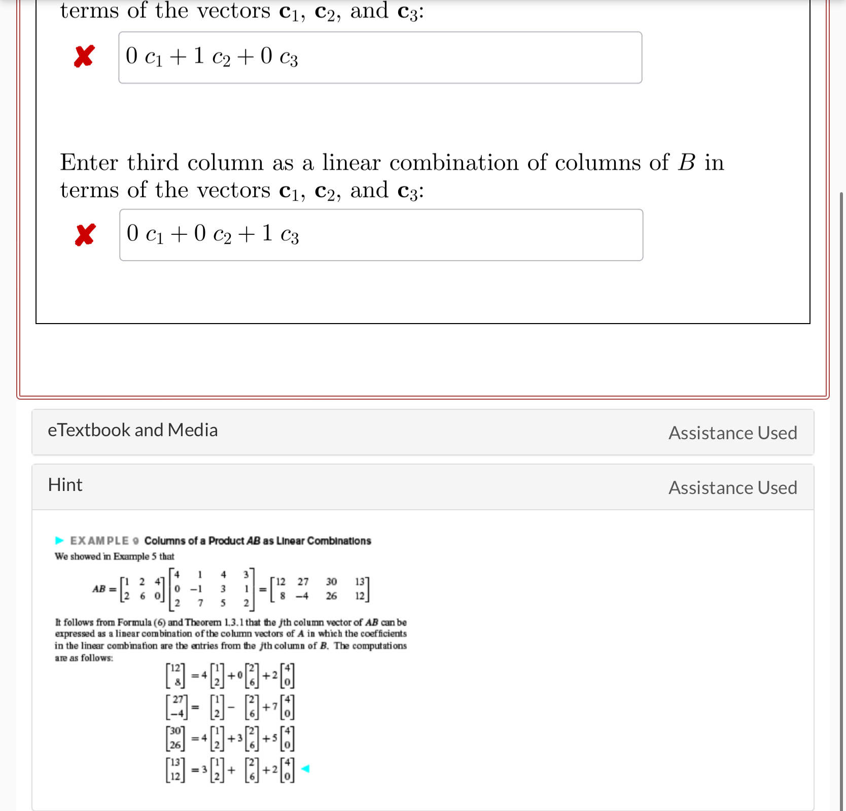 Solved Express each column vector of BB ﻿as a linear | Chegg.com