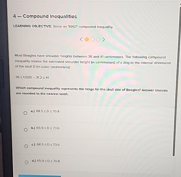 Solved 4- Compound Inequalities\\nLEARNING OBJECTIVE: Solve | Chegg.com