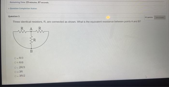 Solved Three identical resistors, R, are connected as shown. | Chegg.com