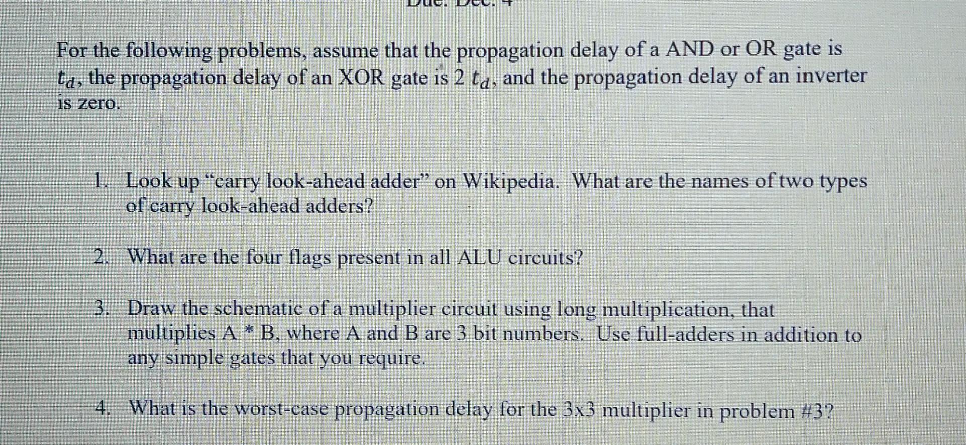 For the following problems, assume that the | Chegg.com
