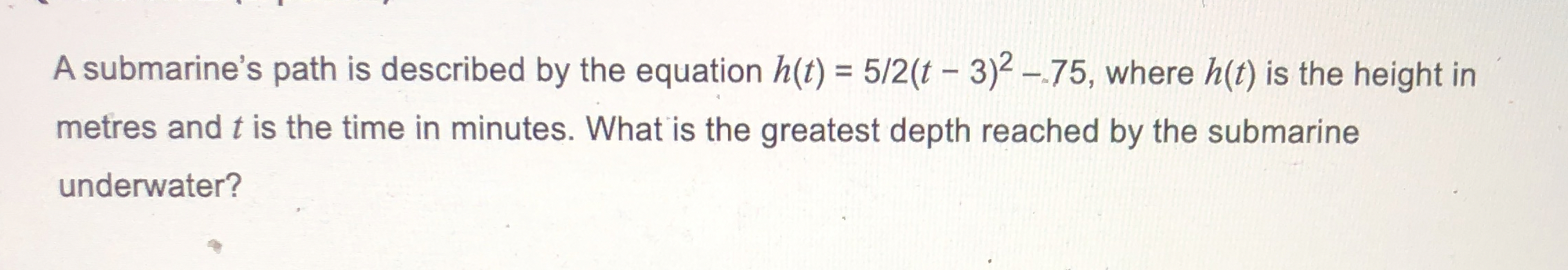 Solved A submarine's path is described by the equation | Chegg.com