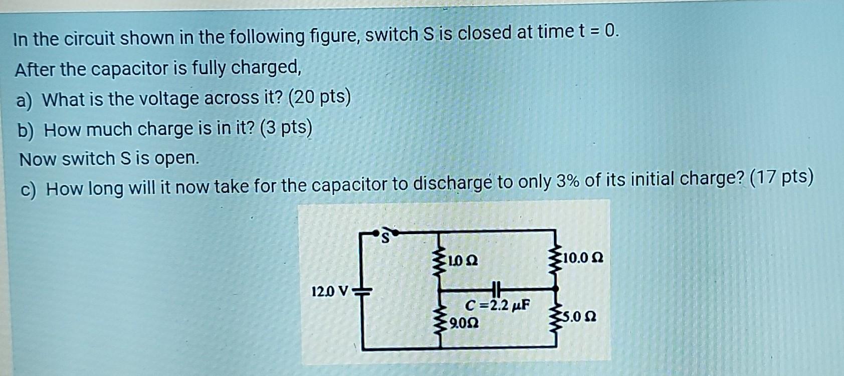 Solved In the circuit shown in the following figure, switch | Chegg.com
