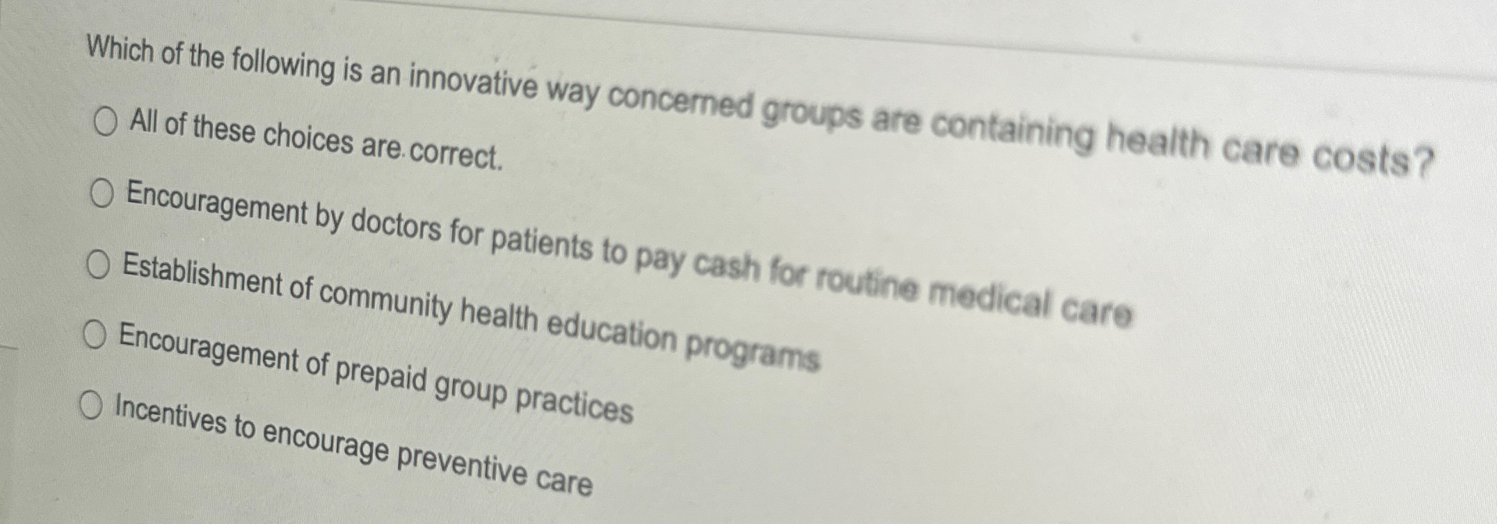 Solved Which of the following is an innovative way concerned | Chegg.com