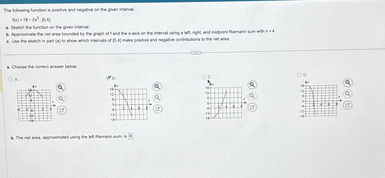 Solved The following function is positive and negative on | Chegg.com