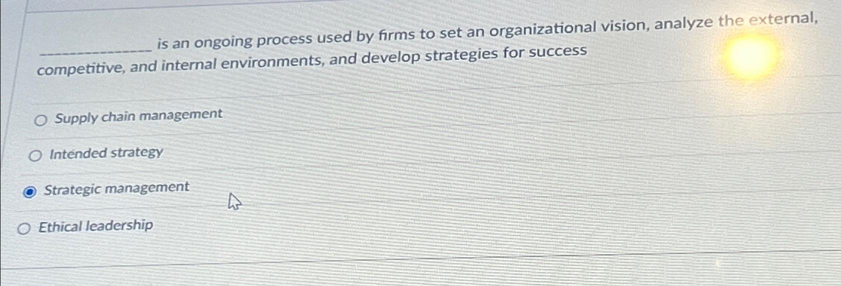 Solved is an ongoing process used by firms to set an | Chegg.com