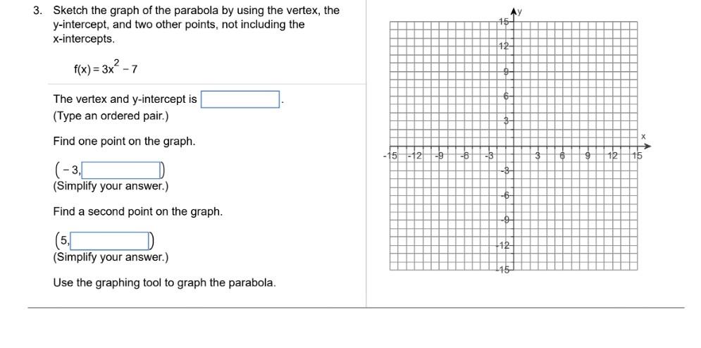 Solved 3. Sketch the graph of the parabola by using the | Chegg.com