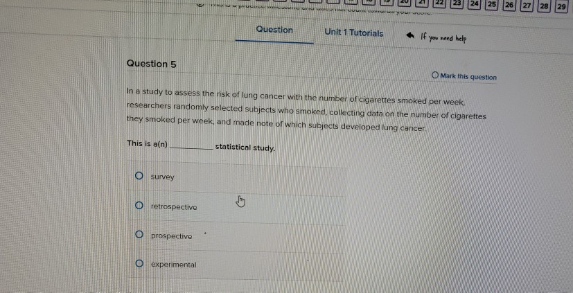 Solved 25 HULU 26 27 28 uyurur. 29 Question Unit 1 Tutorials | Chegg.com