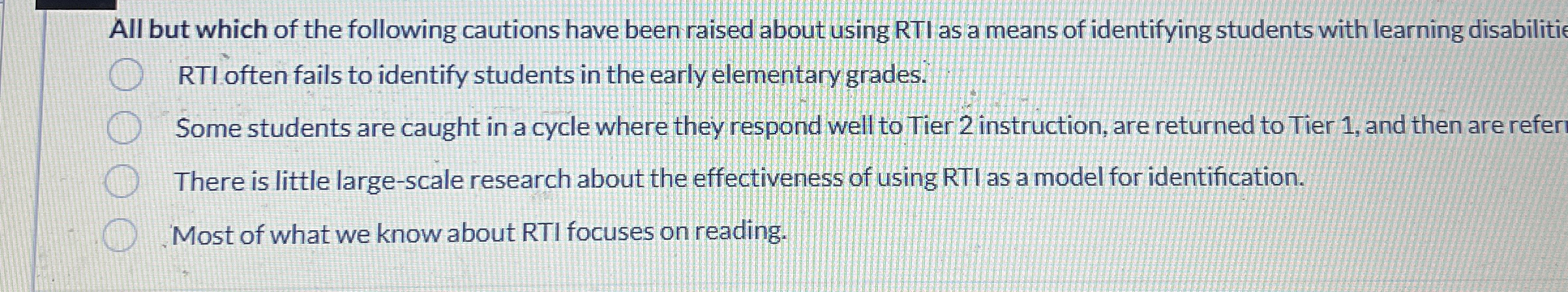 Solved All but which of the following cautions have been | Chegg.com