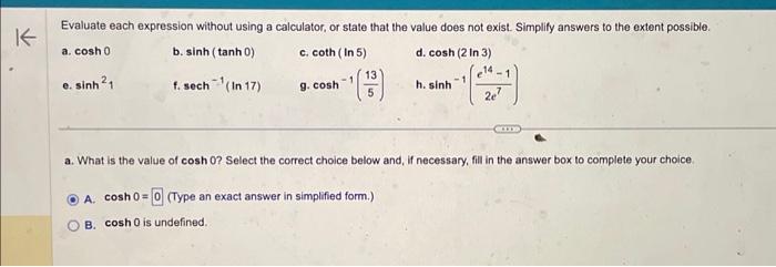 Solved Evaluate each expression without using a calculator, | Chegg.com