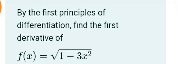 Solved Find the first derivatives of the following functions | Chegg.com