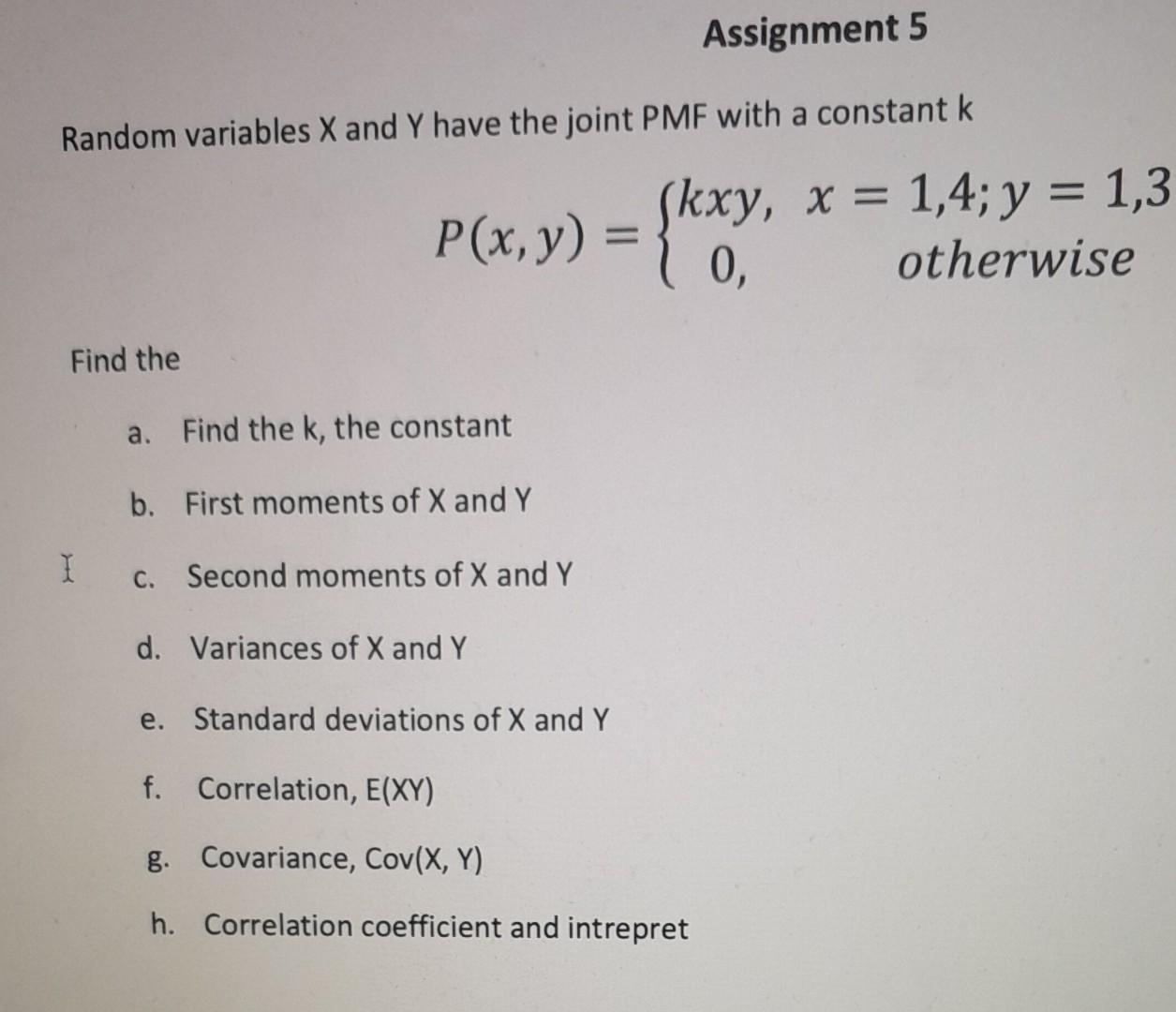 Solved Random variables X and Y have the joint PMF with a | Chegg.com