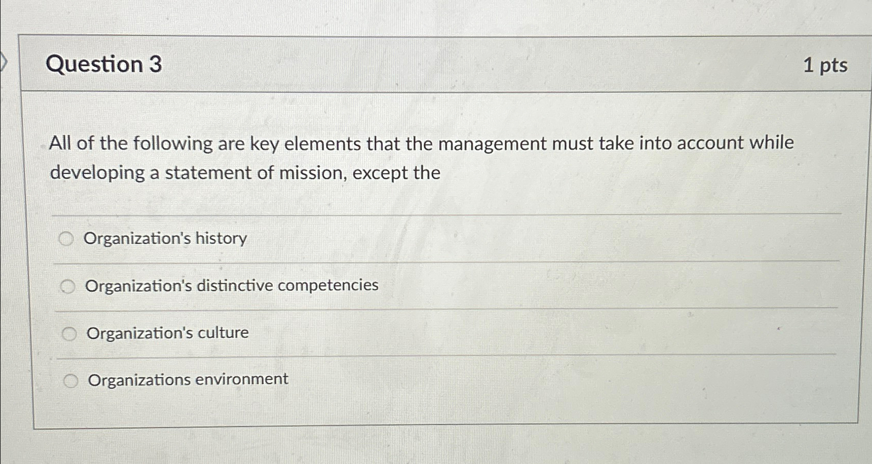 Solved Question 31ptsAll of the following are key elements | Chegg.com
