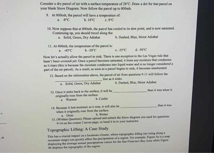 Solved Consider a dry parcel of air with a surface | Chegg.com