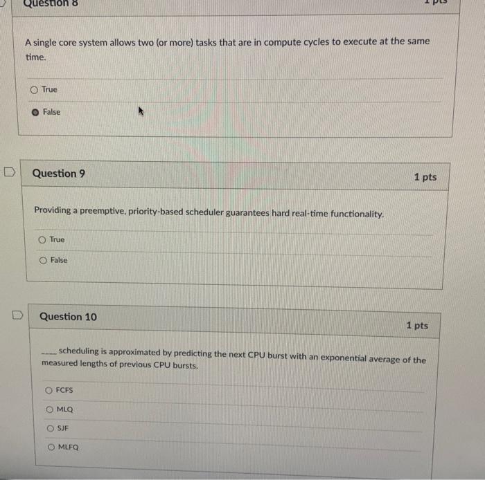 [Solved]: help please A single core system allows two (or mo