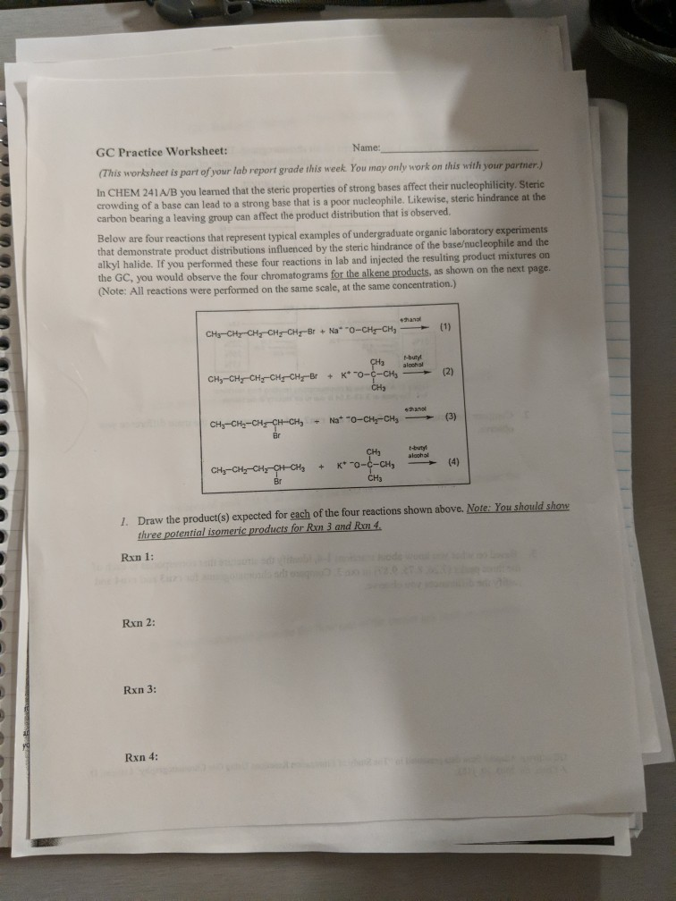 Solved GC Practice Worksheet: Name: (This worksheet is part | Chegg.com