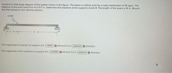 Solved Construct a free-body dagram of the system shown in | Chegg.com