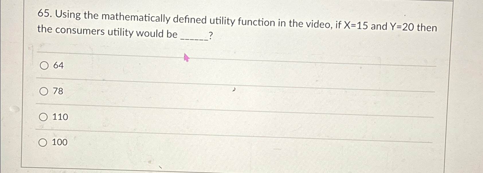 Solved Using the mathematically defined utility function in | Chegg.com