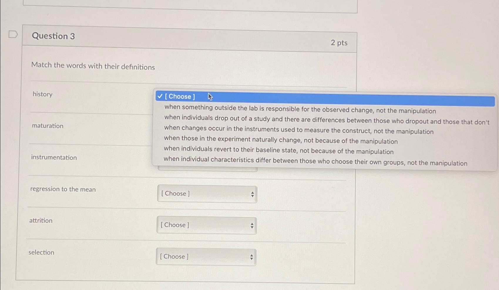 Solved Question 3\\n2 pts\\nMatch the words with their | Chegg.com