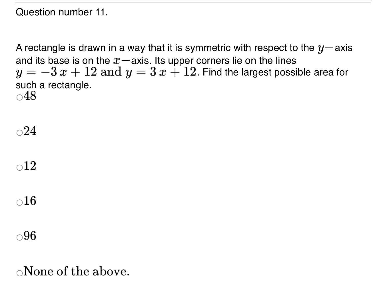 Solved Question number 11.A rectangle is drawn in a way that | Chegg.com