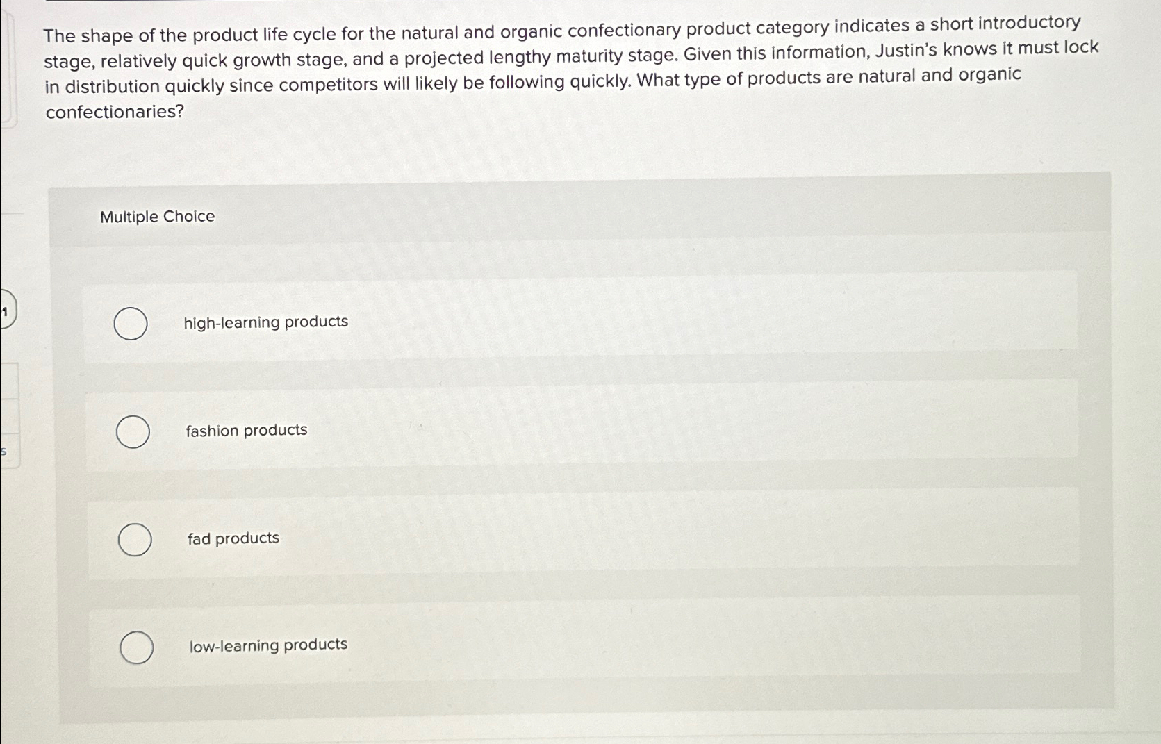 Solved The shape of the product life cycle for the natural | Chegg.com
