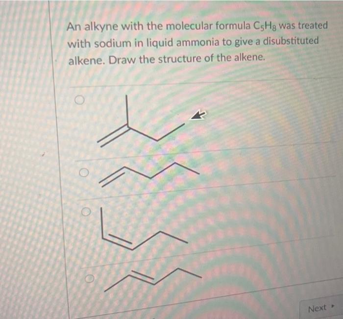 Solved An alkyne with the molecular formula CsHg was treated | Chegg.com