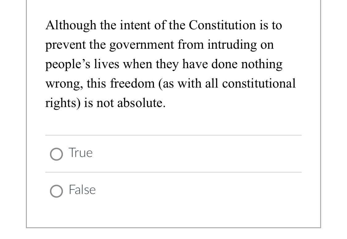 Solved Although the intent of the Constitution is to prevent | Chegg.com