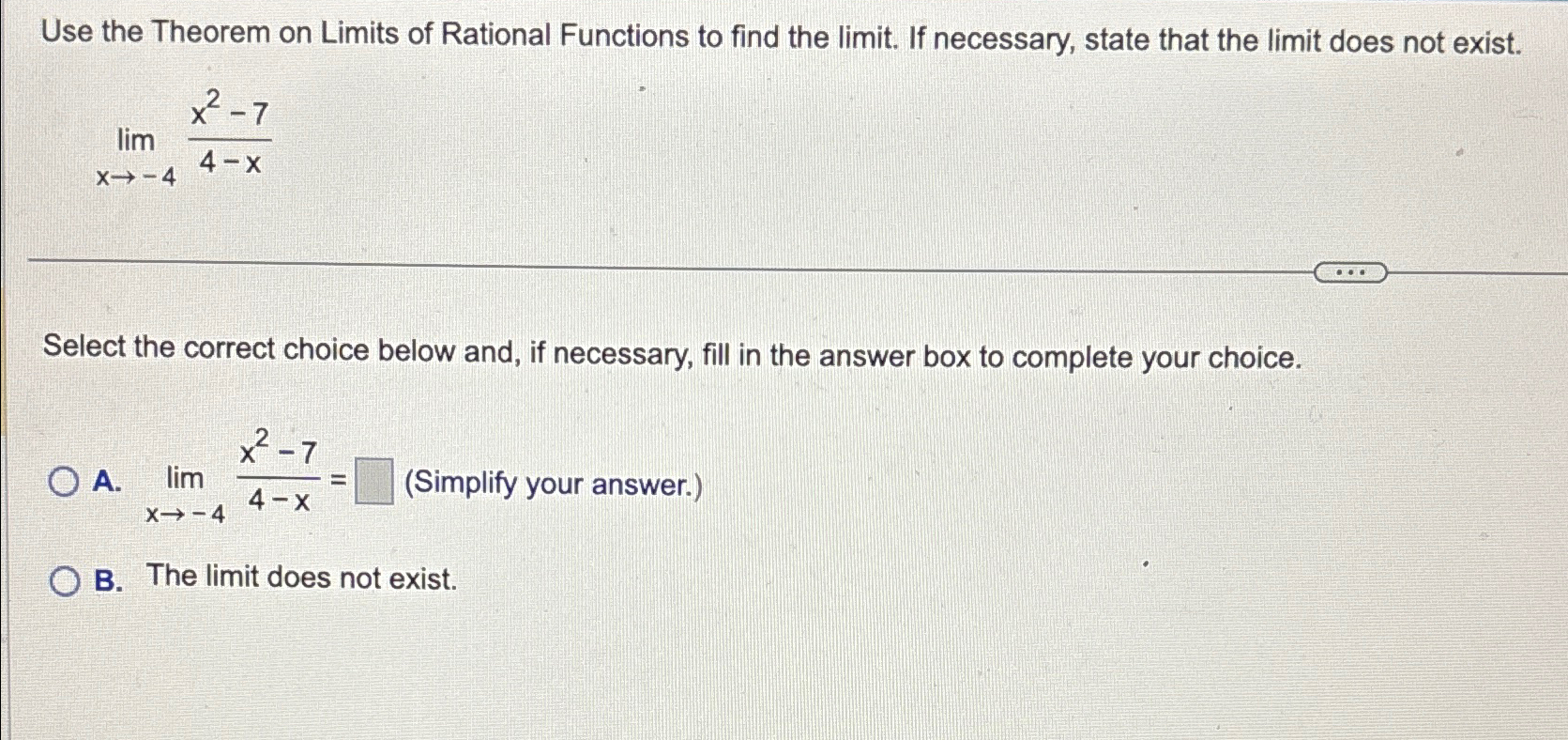 Solved Use the Theorem on Limits of Rational Functions to | Chegg.com